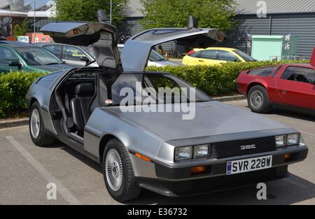 DeLorean cars owners rally, DeLorean classic car DMC-12, Britain. UK ...