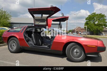 DeLorean cars owners rally, DeLorean classic car DMC-12, Britain. UK ...