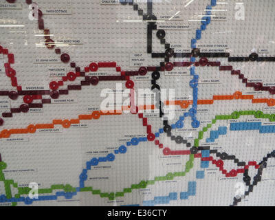 The London Underground Tube map made out of Lego located in South ...