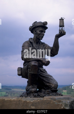Statue of a coal miner on the site of the old Silver Hill colliery in ...