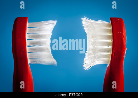 Old, frayed children's toothbrush that needs to be replaced. Dentists ...