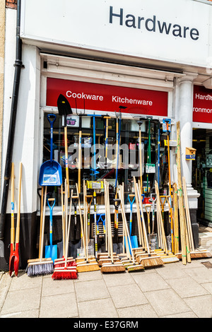 Hardware items on display outside a hardware shop in Wadebridge in ...
