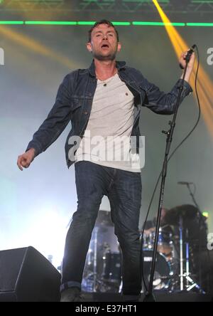 Blur performing live at the Royal Hospital Featuring: Damon Albarn,Blur ...