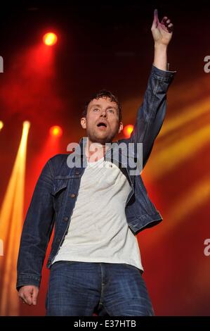Blur performing live at the Royal Hospital Featuring: Damon Albarn,Blur ...