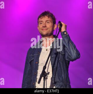 Blur performing live at the Royal Hospital Featuring: Damon Albarn,Blur ...
