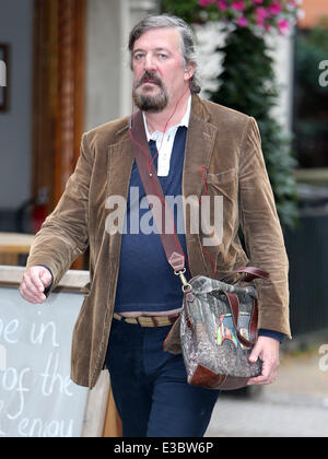 Stephen Fry seen walking past ITV Featuring: Stephen Fry Where: London ...
