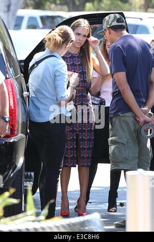 Jessica Alba at EXTRA at Universal City Walk Featuring: Jessica Alba ...