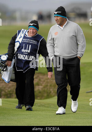 Argentinian golfer Ricardo Gonzalez plays the Old Course at the Alfred ...