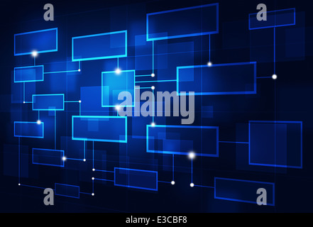 abstract business flow chart diagram on blue background Stock Photo - Alamy