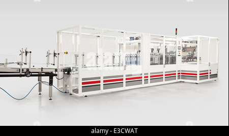 Industrial machine for napkin wrapping, contemporary technology Stock ...
