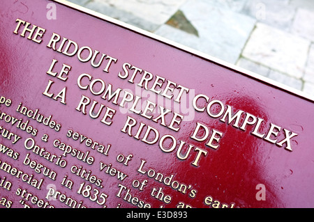 The sign outside the Ridout Street Complex in London, Ontario which is ...