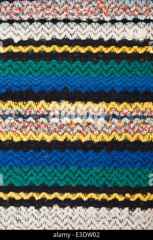 Picture of Bulgarian hand-made rag-carpets, different colors, close up ...