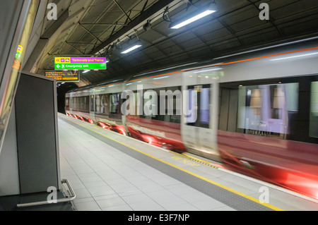 London Underground tube station at Heathrow airport serving Terminals ...