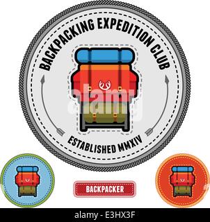 Illustration badge design of camping on the roof of car Stock Vector ...