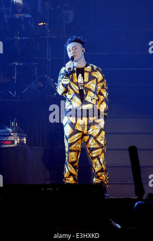 Eason Chan performs at Ricoh Coliseum during Eason's LIFE concert world ...