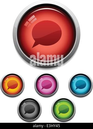 Chat Icon. Black on Orange Background. Vector Illustration Stock Vector ...