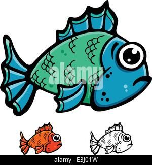 Green fish cartoon illustration Stock Vector Image & Art - Alamy