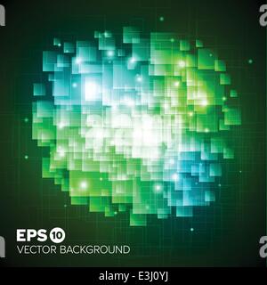 Light green squares abstract tech background. Vector design Stock ...