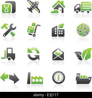 Set of 16 environmental green icons and graphics Stock Vector Image ...