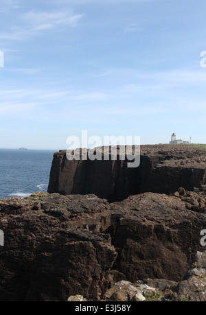 Exterior of Eshaness lighthouse Northmavine Shetland Scotland June 2014 ...