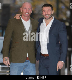 Ben Cohen and Gareth Thomas outside the ITV studios Featuring: Ben ...