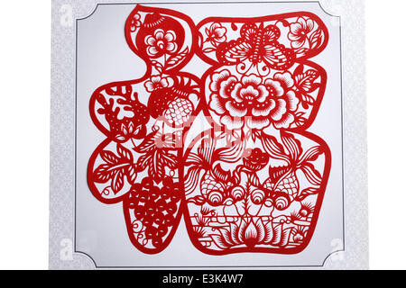 Paper-cutting of Fu character and Chinese zodiac signs Stock Photo - Alamy