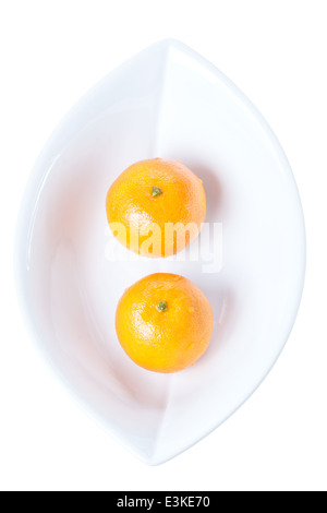 Two tangerines isolated on white background Stock Photo - Alamy