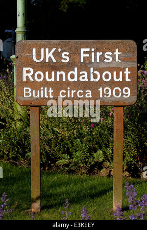 First UK roundabout sign, Letchworth Garden City, Hertfordshire ...