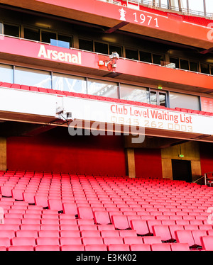 Supporter seating at The Emirates Stadium, Arsenal Football Club Stock ...