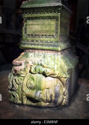 The head of Medusa in the Basilica Cistern in Istanbul, Turkey Stock ...