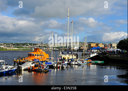 Small crafts and yachts moored at the Foyle Marina, Derry, Londonderry ...