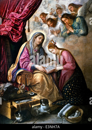 Mary teaching Jesus Stock Photo - Alamy