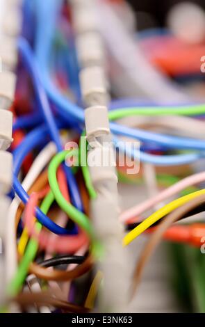 Electric wires, Germany, 19. June 2014. Photo: Frank May Stock Photo ...