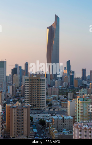 The Al Hamra Tower at dusk in Kuwait City, Middle East - tallest ...