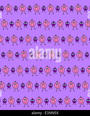 Illustration of cartoon face on a repetitive wallpaper design Stock ...