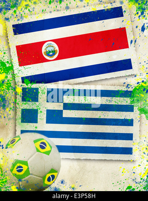 Brazil vs. Greece Soccer Match - Soccer balls in Brazil and Greece ...