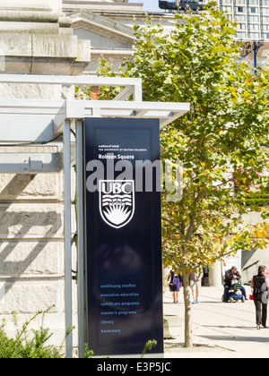 UBC Sign in Robson Square, Vancouver, BC,Canada Stock Photo - Alamy