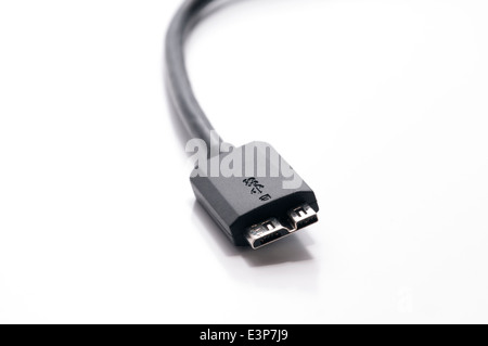 Universal Serial Bus (USB) standard for computer connectivity on white ...