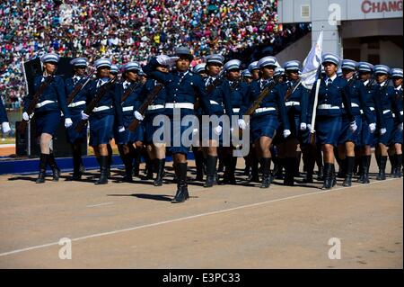 Antananarivo, Madagascar. 26th June, 2014. Madagascar soldiers attend a ...