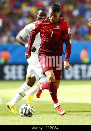 Portugal's Cristiano Ronaldo runs with the ball during the ...