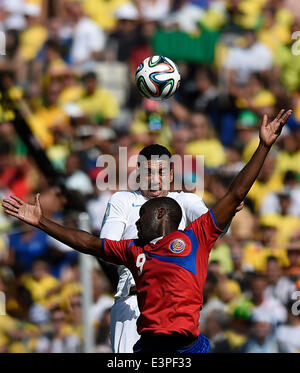 Costa Rica's Joel Campbell. front, dribbles the ball followed by Panama ...