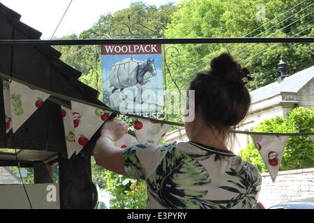 The Woolpack pub in Slad, Gloucestershire, England, UK, a small ...