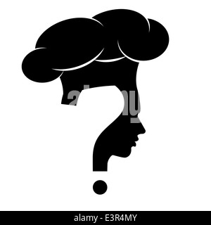Chef, question mark human head symbol, vector Stock Photo - Alamy