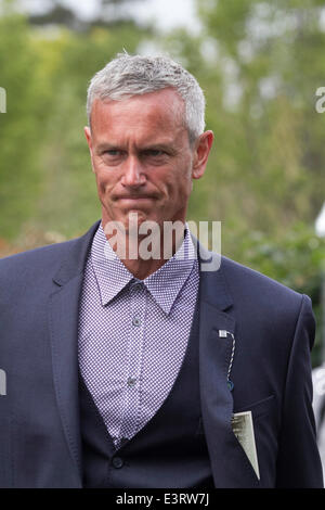British Olympic Swimmer Mark Foster models the new Speedo swimsuit at a ...