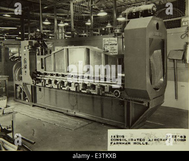 This image shows scenes from the Consolidated/Convair Aircraft Factory ...