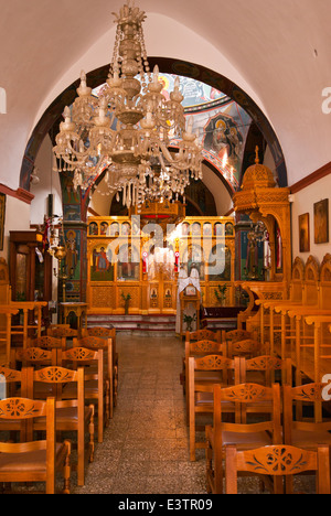Interior of a Greek orthodox church in Nafpaktos village in Western ...