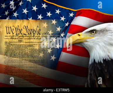 Constitution of America, We the People with American bald eagle Stock ...
