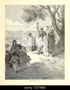 The Bible. Genesis. Noah. The Curse of Ham and Canaan. Engraving by ...