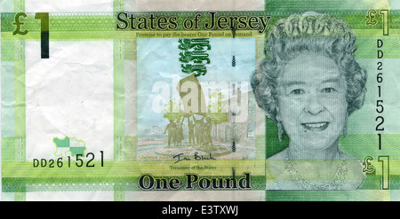 Jersey one pound note on a ”white background” Stock Photo - Alamy