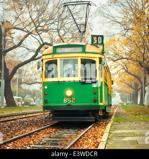 Melbourne tram transport, travel service tourist trams, old wooden ...